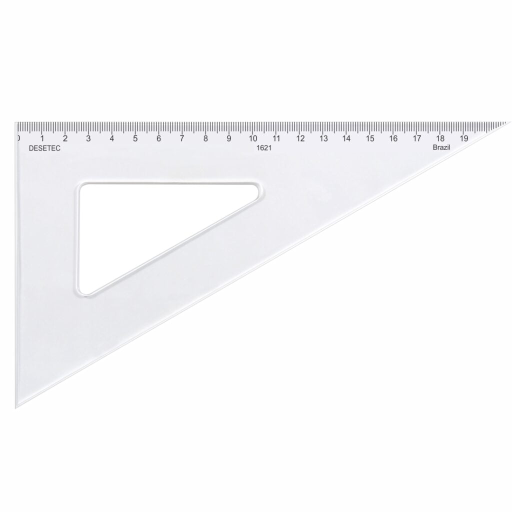 Esquadros de Acrílico Trident - 30°/60°/90° com Escalas - Trident Desetec