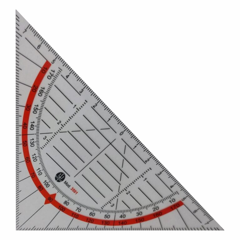 Esquadro com Transferidor de 180° PVC - 3501 - Trident Desetec