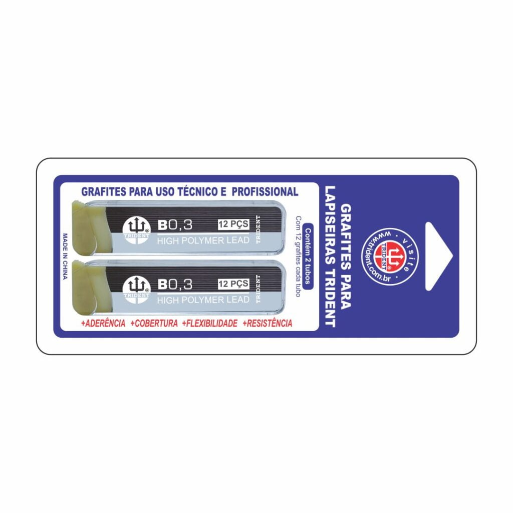 Grafite Trident Dureza B - 0,3 mm - GRAF-B03 - Trident Desetec