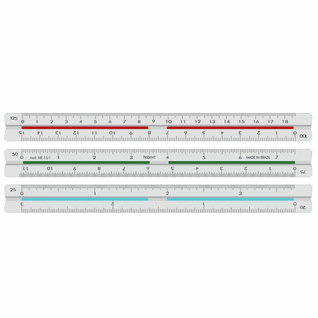 Escalímetros Triangulares 15 cm - Trident Desetec