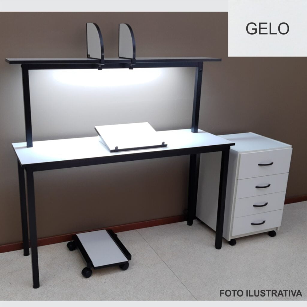 Escrivaninha Home Office Trident - MDF Gelo - Trident Desetec