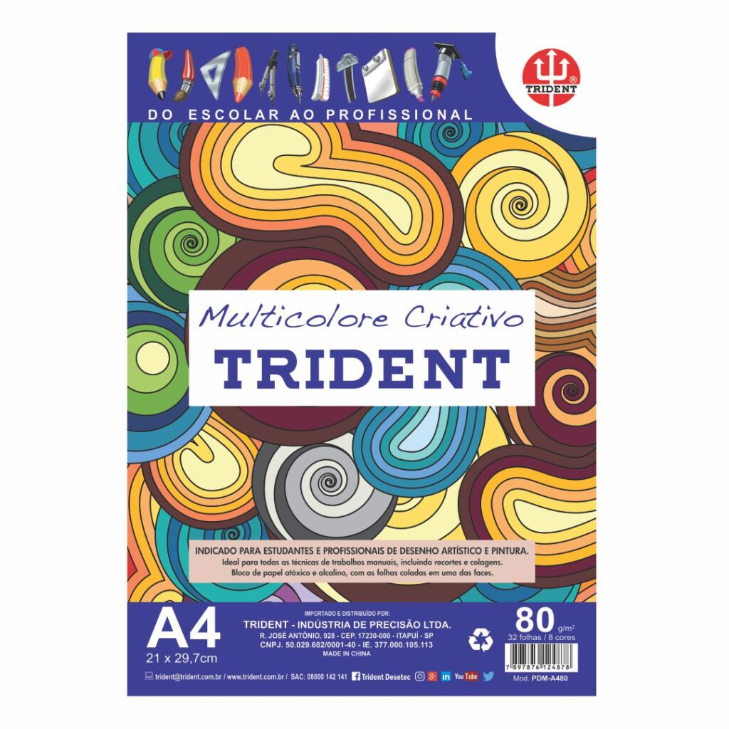 Papel Multicolore Criativo - PDM-A480I - Trident Desetec